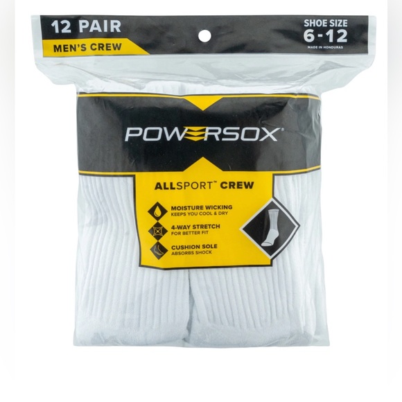 Allsport | Underwear & Socks | Mens Powersox Crew Socks Long White ...